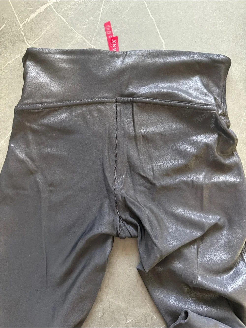 SPANX | Pants & Jumpsuits | Spanx Shiny Black Highwaist Faux Leather ...
